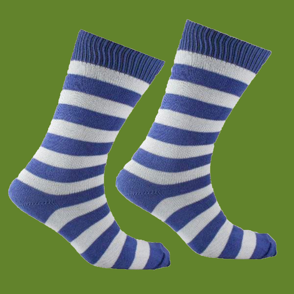 Men s Denbigh Stripe Socks ROYAL WHITE